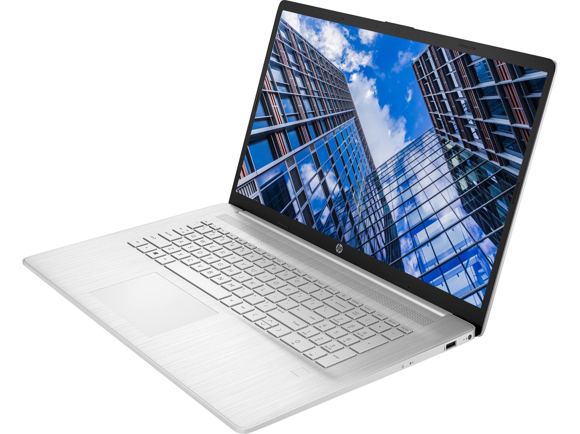 HP 17.3" FHD Laptop, AMD Ryzen 5-5500U Processor(Beats Intel i7-1065G7), 16GB RAM, 1TB PCIe SSD, AMD Radeon Graphics, HD Webcam, Fingerprint Reader, Win 11 Pro, Silver, 32GB USB Card