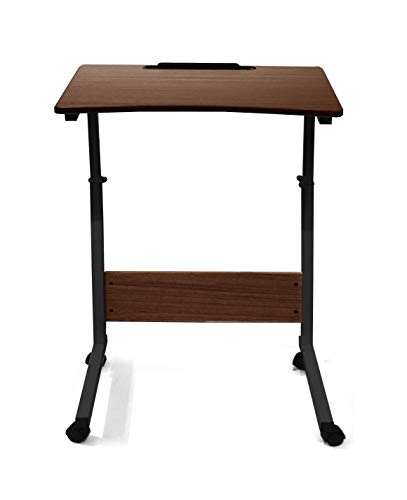 Urban Lifestyle Wood Adjustable Rolling Laptop Desk, Black