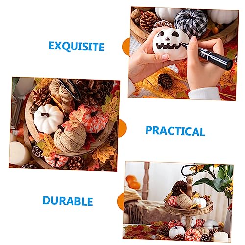 Garneck 36 Pcs Thanksgiving Pumpkin Foam Pumpkins Halloween Pumpkins Fall Decorations Artificial Pumpkin Ornament Pumpkin Model Halloween Layout Decor Lattice Ornaments Rope