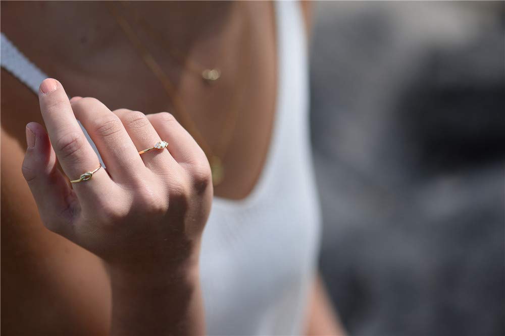espere Sterling Silver Halo Opal Stacking Ring Simple Dainty Rose Gold Ring Pink Opal Ring Birthstone Ring Size 6