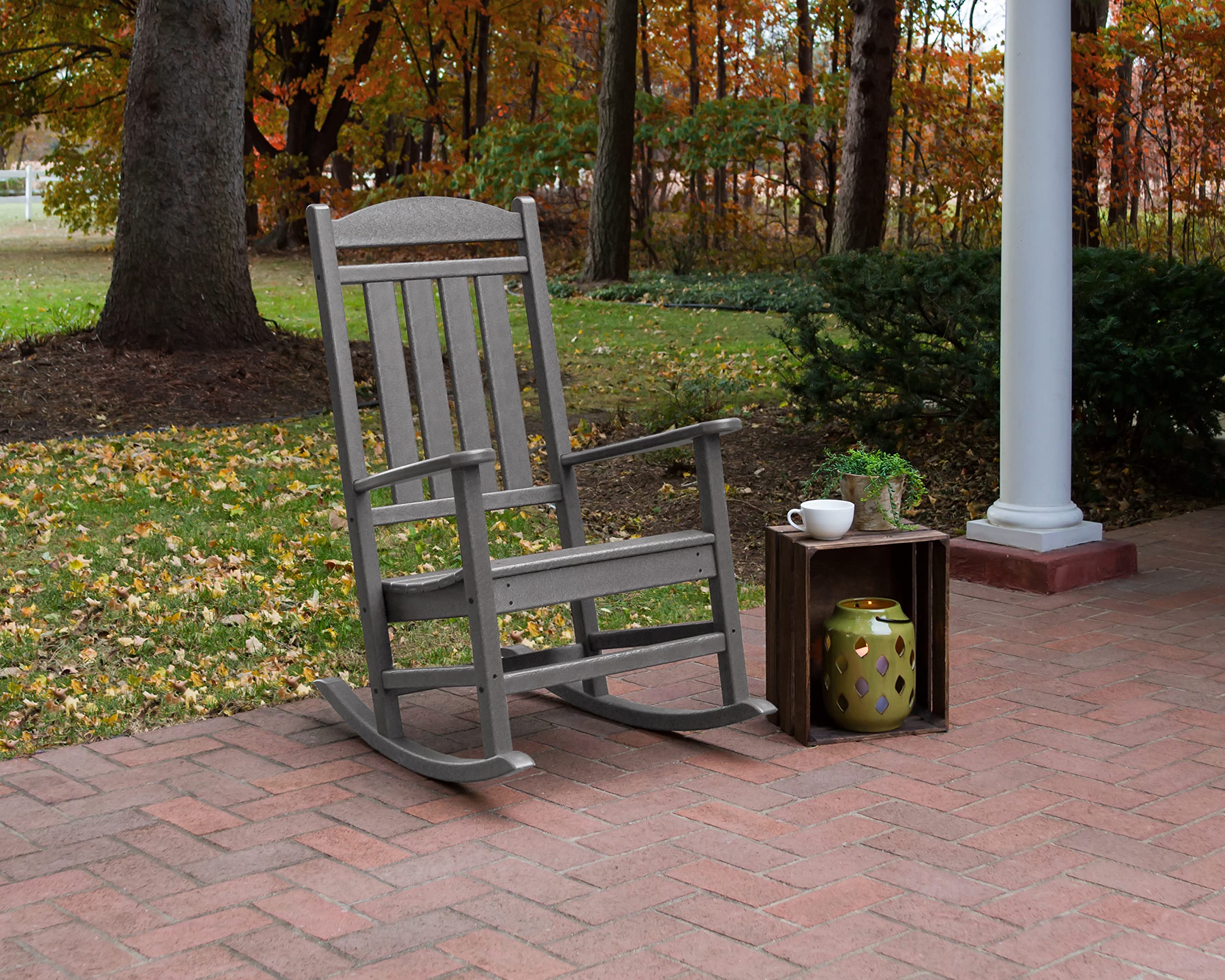 POLYWOOD R100GY Presidential Outdoor Rocking Chair, Slate Grey