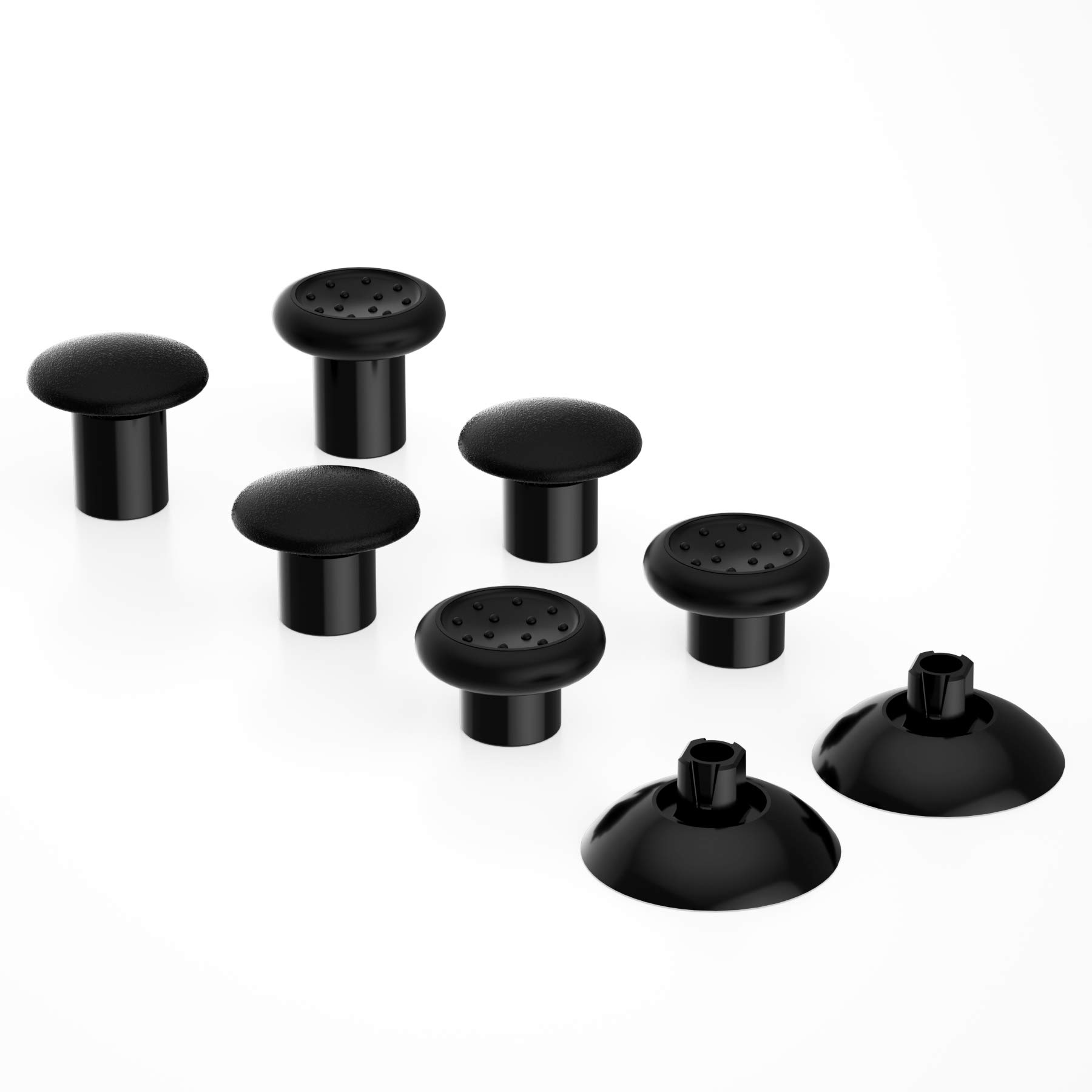 eXtremeRate ThumbsGear Interchangeable Ergonomic Thumbsticks for Nintendo Switch Pro Controller with 3 Height Domed and Concave Grips Adjustable Joystick - Black