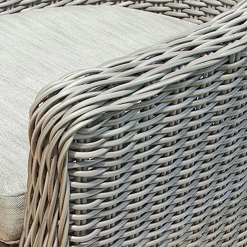 Pleasant Bay 3-Piece Outdoor Furniture Bistro Set for Decks and Patios, Includes 2 Chairs Table, Seats 2, Synthetic Wicker, White