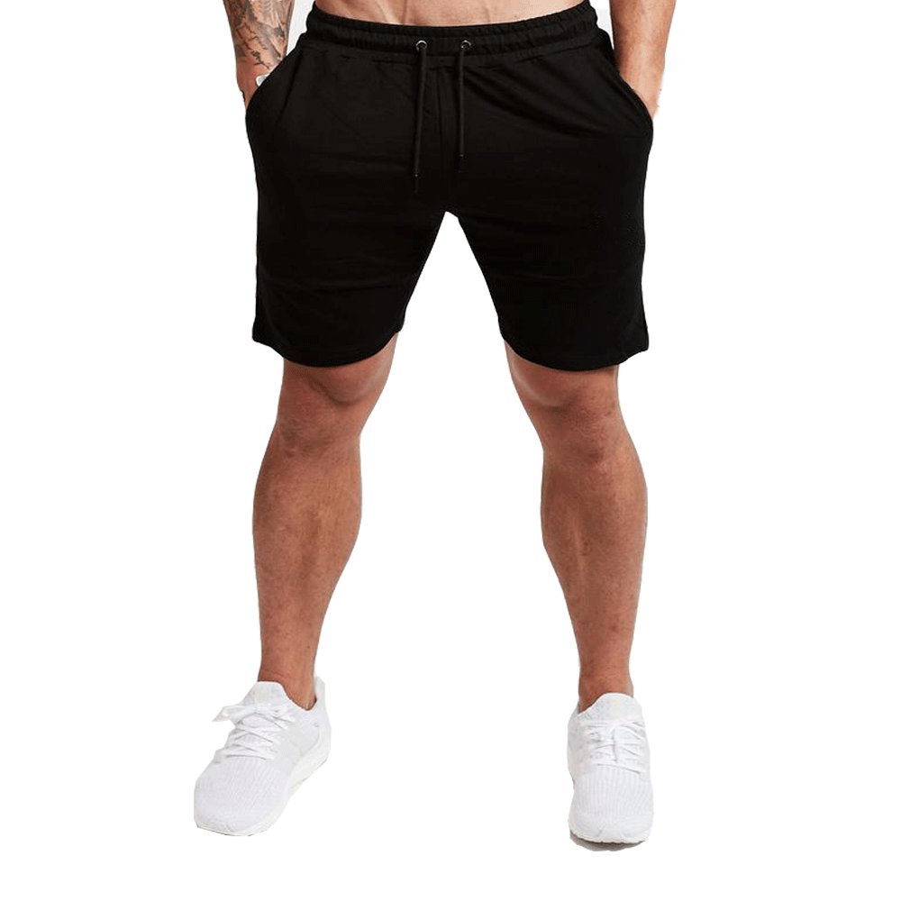 EVERWORTH Men's Casual Training Shorts Gym Workout Fitness Short Bodybuilding Running Jogging Short Pants Black M Tag XL