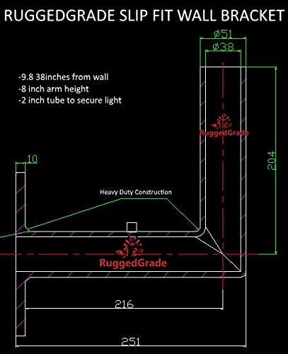 Wall Bracket for Slip Fit Lights (Wall Bracket to Slip Fit Mount (2 3/8inch) – 90 Degree Angle) –Tenon Adapter- Parking Lot Light Wall Bracket – Flood Light Wall Bracket