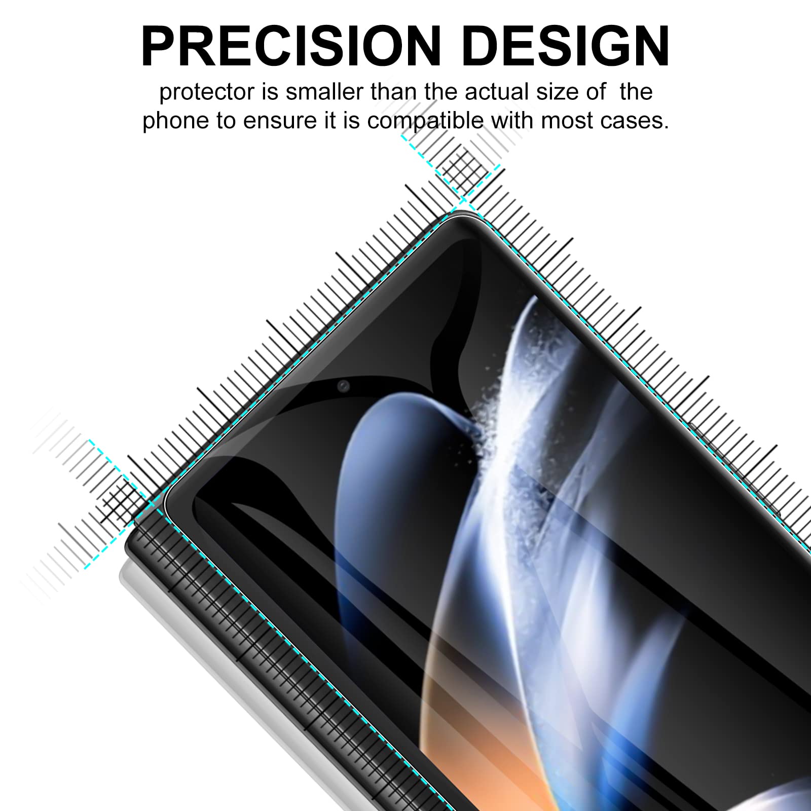 LYWHL for Samsung Galaxy Z Fold 4 5G Screen Protector Full Coverage HD Clear Flexible Film, 2 Pack Front and 2 Pack Inside Screen Protector with 2 Pack Camera Lens Tempered Glass Protector