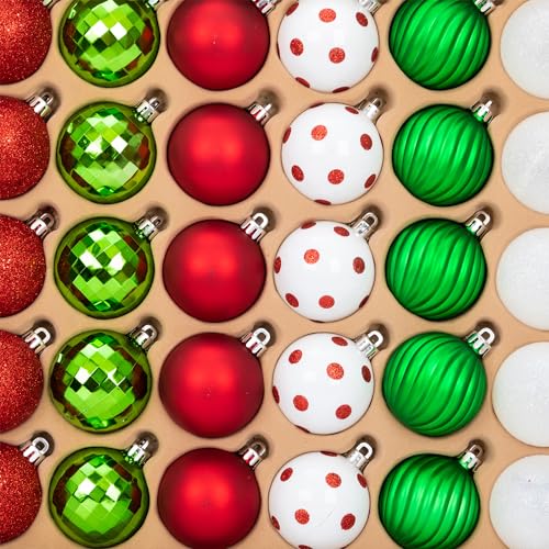 Every Day is Christmas Deluxe 80 Piece Set of Shatterproof Ornaments, Full Tree Ornament Set, Christmas Balls and Decorations (Gold-Silver)