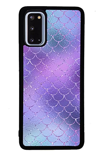Purple Teal Mermaid Scales Skin Black Rubber Phone Case Compatible With Samsung Galaxy S23 S23+ Ultra S22 S22+ S21 S21FE S21+ S20FE S20+ S20 Note 20 S10 S10+ S10e