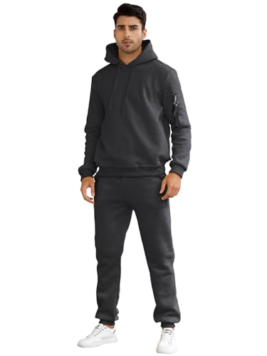 Hakjay Men's Sweatsuits Set 2 Piece Hoodie Jogging Sports Tracksuit Set for Men Casual Athletic Pullover Suit Set