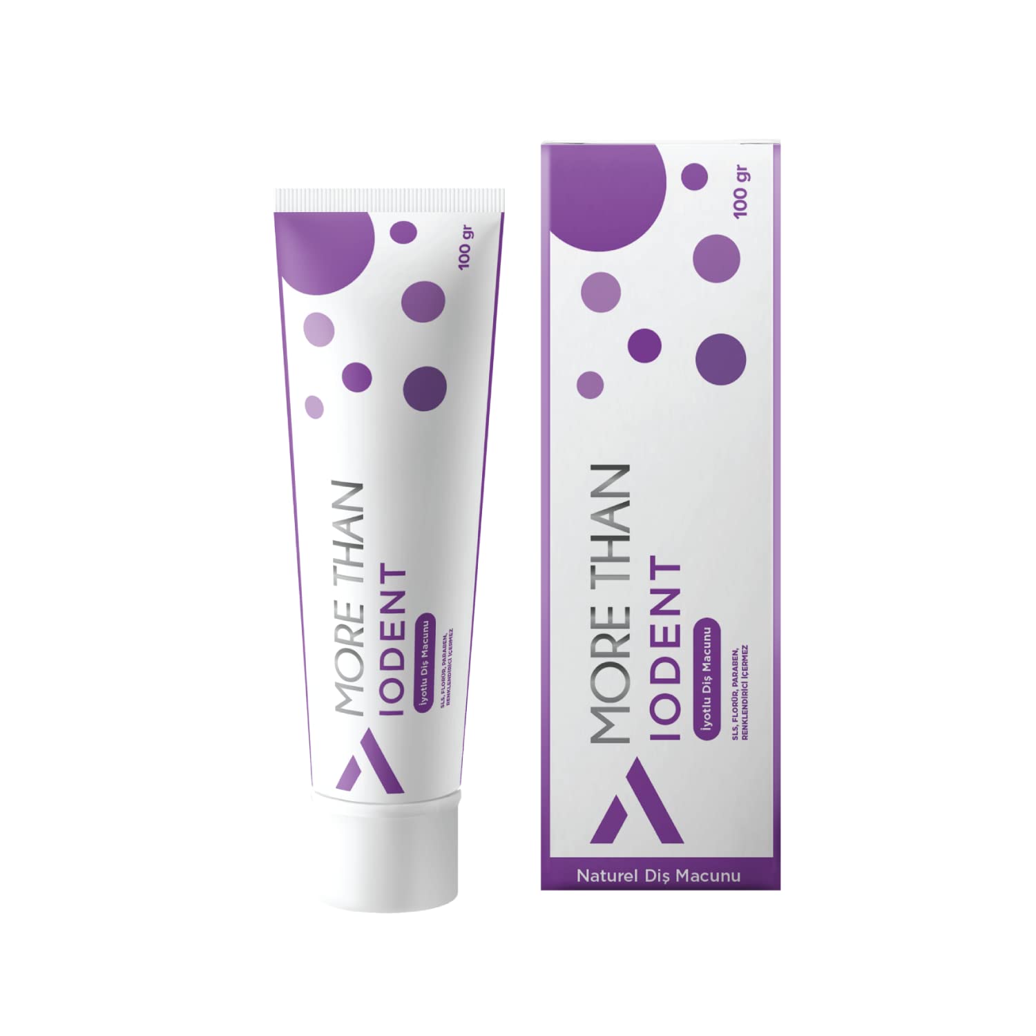 More Than Iodent Whitening and Fluoride Free Toothpaste for Sensitive Teeth and Gums, Tartar Control, and Cavity Protection - Natural and Minty Fresh