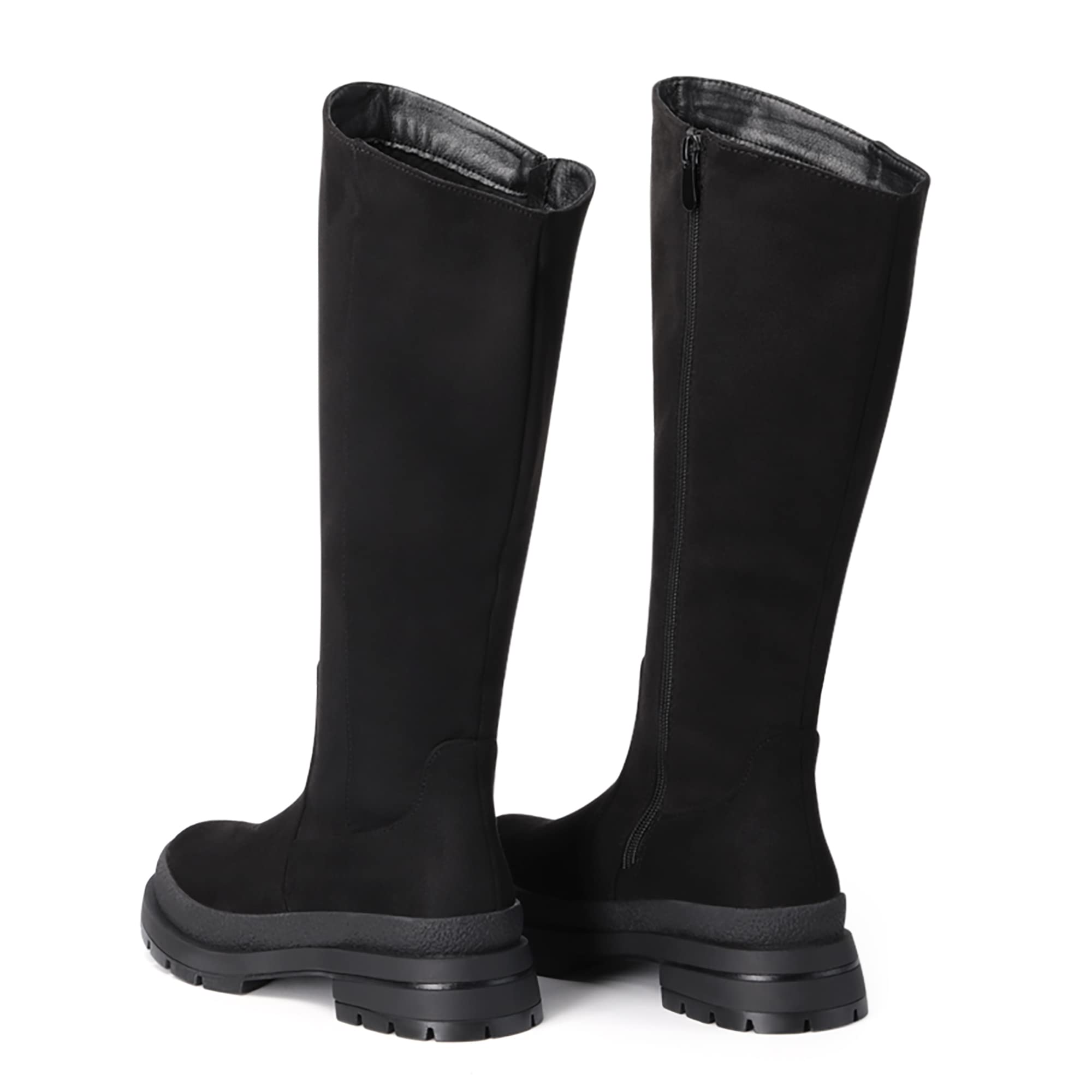 DREAM PAIRS Boots For Women Knee High, Chunky Platform Side Zip Lug Sole Boots For Women Black/suede, Size 8.5 Sdkb2210w Mesmerize