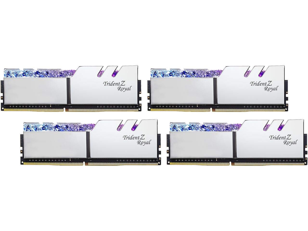 G.SKILL 64GB (4 x 16GB) Trident Z Royal Series DDR4 PC4-28800 3600 MHz 288-Pin Desktop Memory Model F4-3600C16Q-64GTRSC