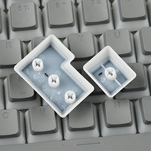 YMDK 128 PBT Double Shot Doubleshot Shine Through ANSI ISO OEM Profile Pudding Keycaps Key caps for MX Mechanical Keyboard 61 68 87 104 (128 Black Gray)