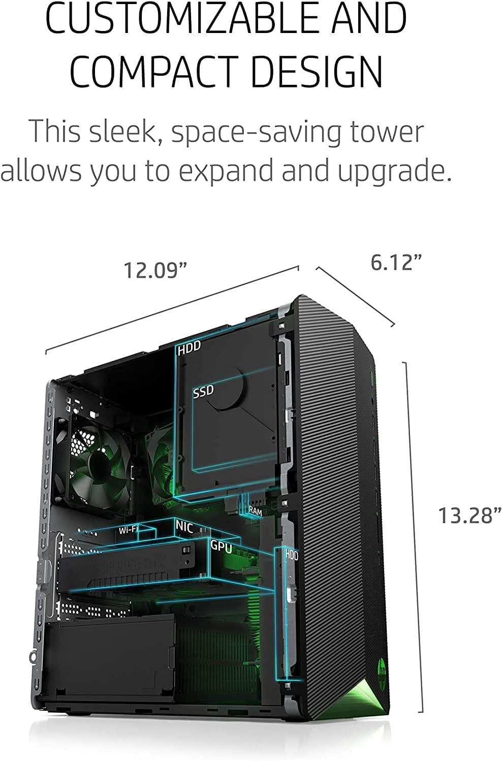 HP 2022 Pavilion Gaming Desktop TG01 Gaming Desktop, Intel Core i5-10400F Processor, NVIDIA GeForce RTX 3060, 9 Ports, HDMI, Wireless-AC, Bluetooth, Windows 11 Home (16GB RAM | 1TB SSD)