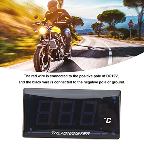 Motorcycle Water Temperature Meter, Ultru Thin LCD Water Temperature Gauge 0℃ to 120℃ Digital Display with 18mm Sensor Adapter for Modification (Green Backlight)