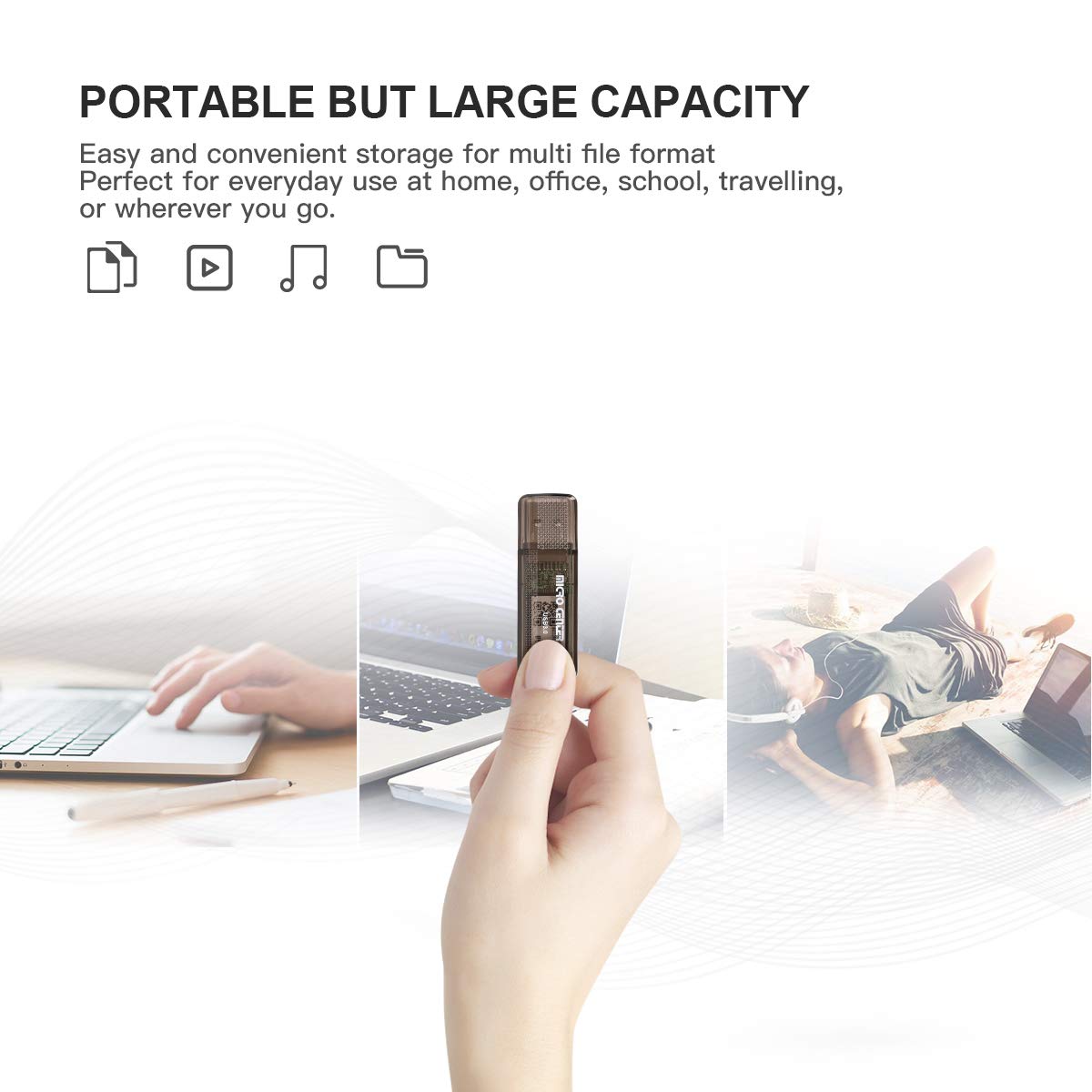 Micro Center SuperSpeed 2 Pack 32GB USB 3.0/USB3.1 Gen1 Flash Drive Gum Size Memory Stick Thumb Drive Data Storage Jump Drive (32G 2-Pack)