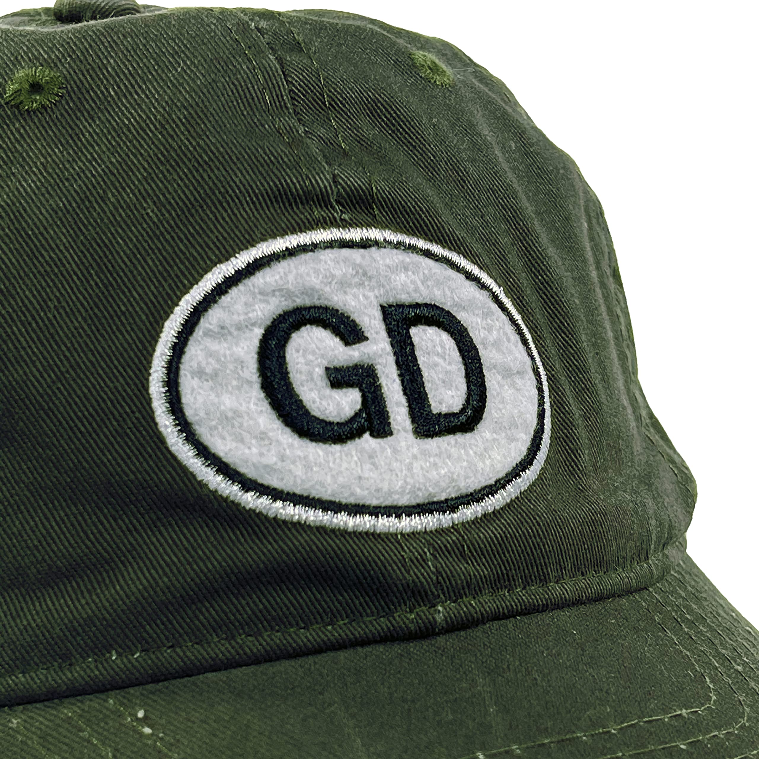 Grateful Dead Men's Standard Liquid Blue GD Oval Baseball Hat, Olive, One Size