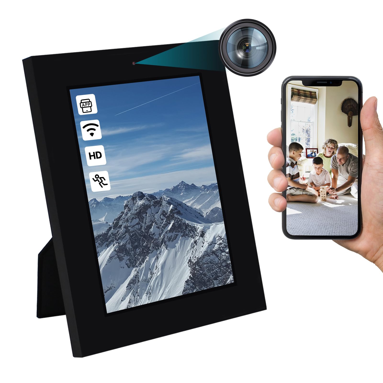 Hidden Camera Photo Frame, 1080P Spy Camera with WiFi Real-Time, Motion Detection Video Picture Frame Camera, Nanny Cam Mini Camera for Office Home Security