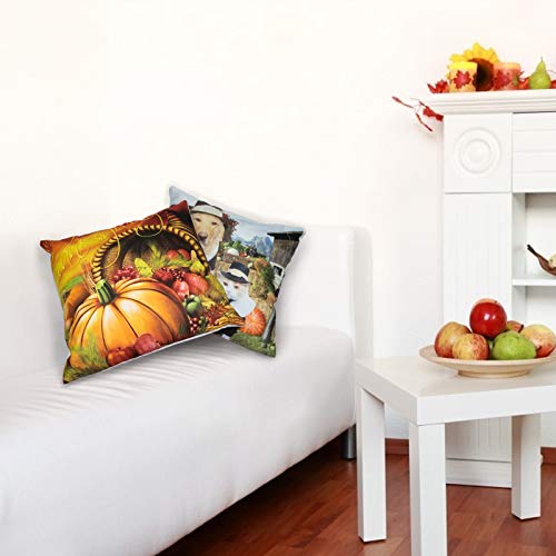 Evoio Fall Pillow Covers 18 x 18 Inch Set of 4 Couch Throw Pillow Cases, Fall Decor for Home, Thanksgiving Decorations Sofa Cushion Pillow Covers