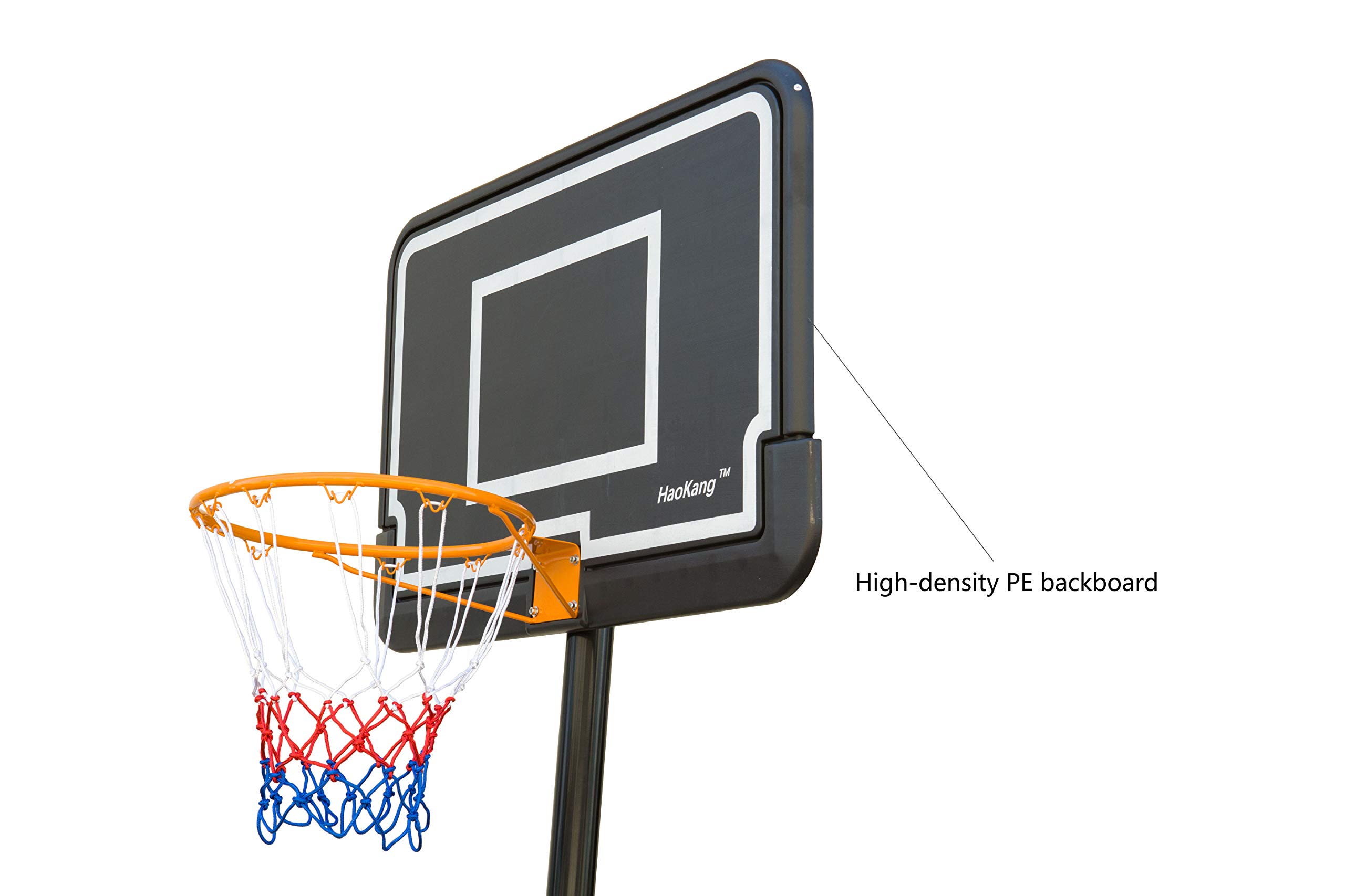 HaoKang Pro Portable Basketball Hoop wtih Adjustable Height Official 10' and 44" Backboard Free Standing Basketball Stand System