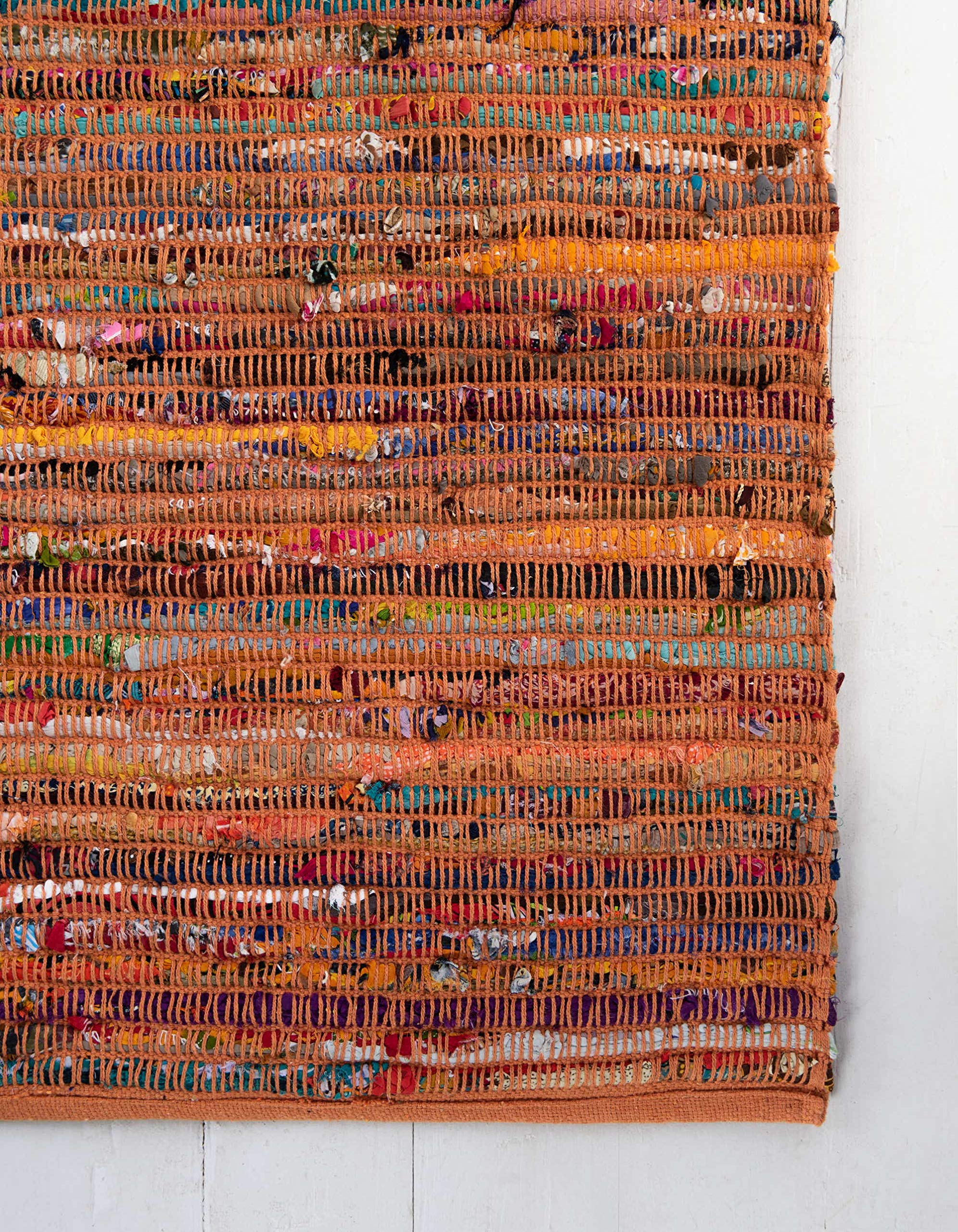 Unique Loom Braided Chindi Collection Area Rug - Multi-Striped (2' x 3' 1" Rectangle, Multi/ Black)