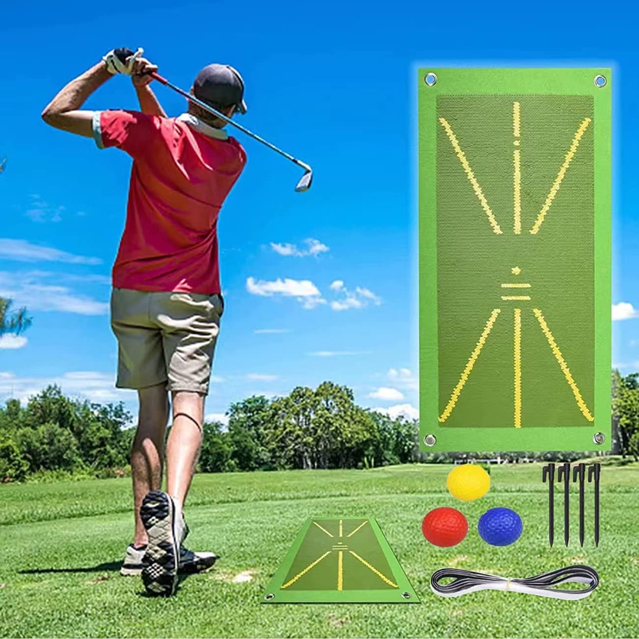 Golf Swing Analyzer,Golf Training mat for Swing Detection Batting,Golf Swing mat,Golf Training aid,Golf Hitting mat,Indoor/Outdoor Golf Training Aid Equipment