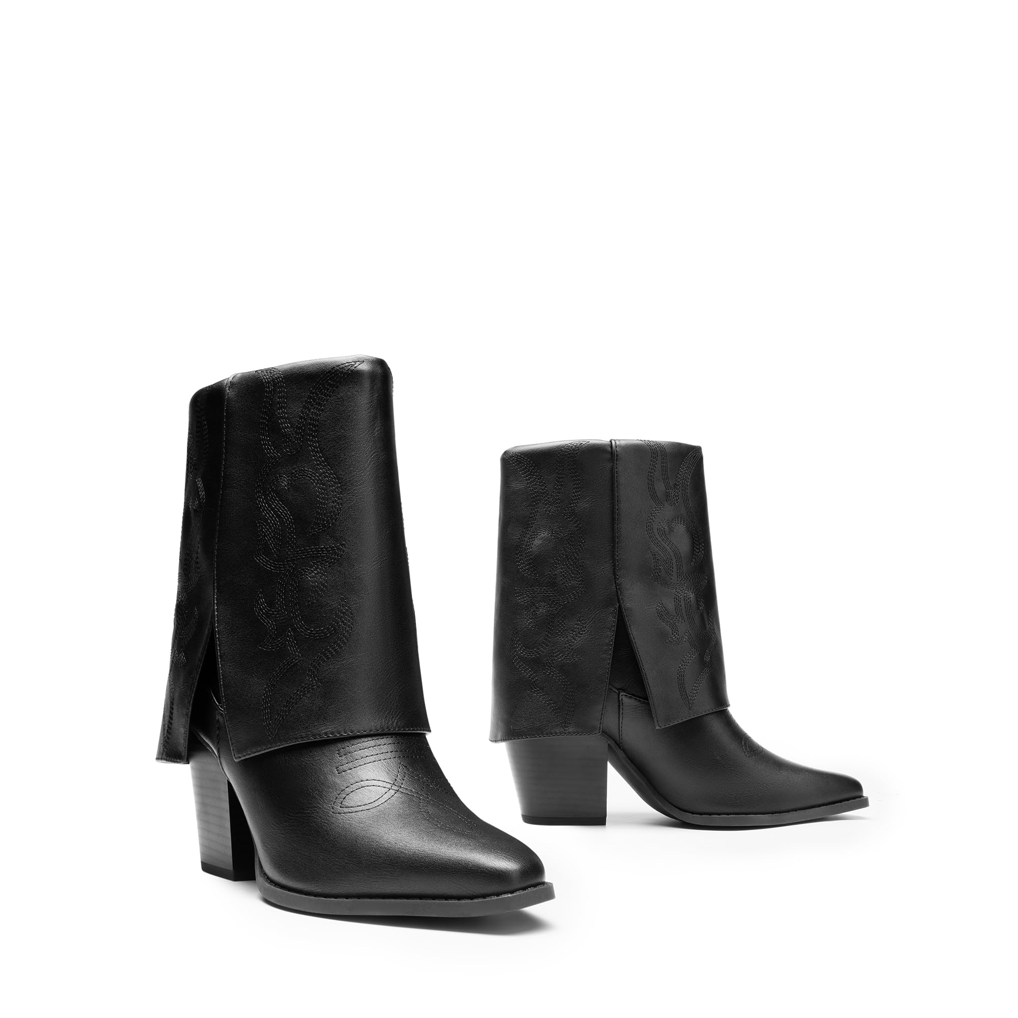 DREAM PAIRS Women's Black Riding Combat Motorcycle Mid Calf Winter Boots Size 9 Truly