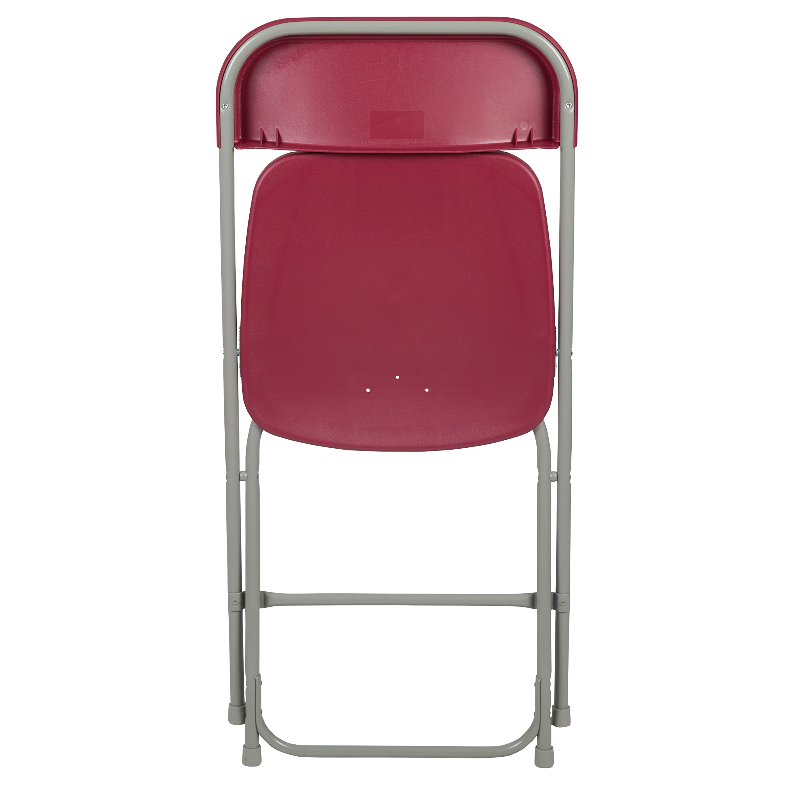 EMMA + OLIVER Set of 2 Plastic Folding Chairs - 650 LB Weight Capacity Lightweight Stackable Folding Chair in Red
