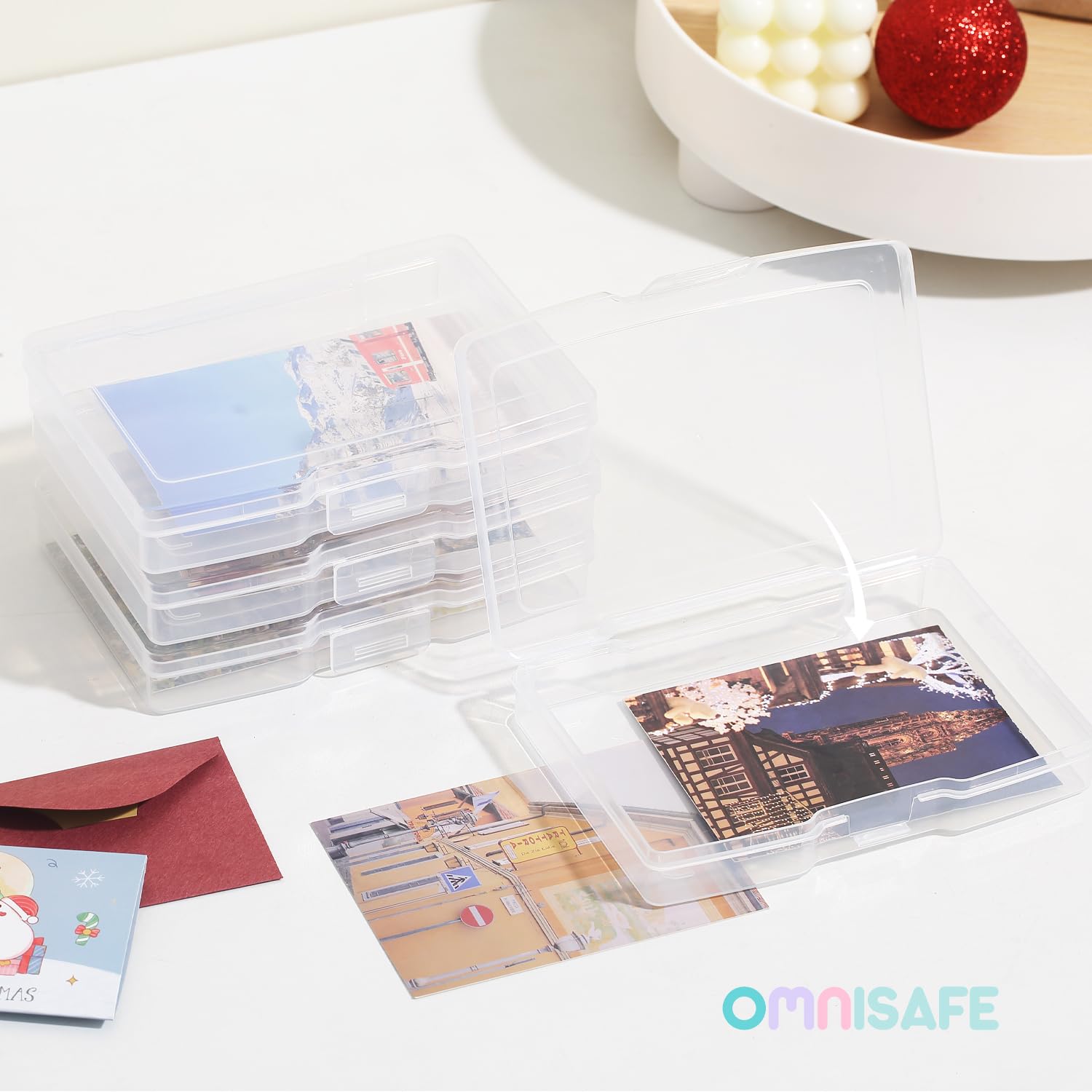 OMNISAFE 5x7 Photo Storage Cases, Plastic Craft Storage Container, Acid-Free Box for Pictures, Crafts, Scrapbooking, Photo Keeper (20)