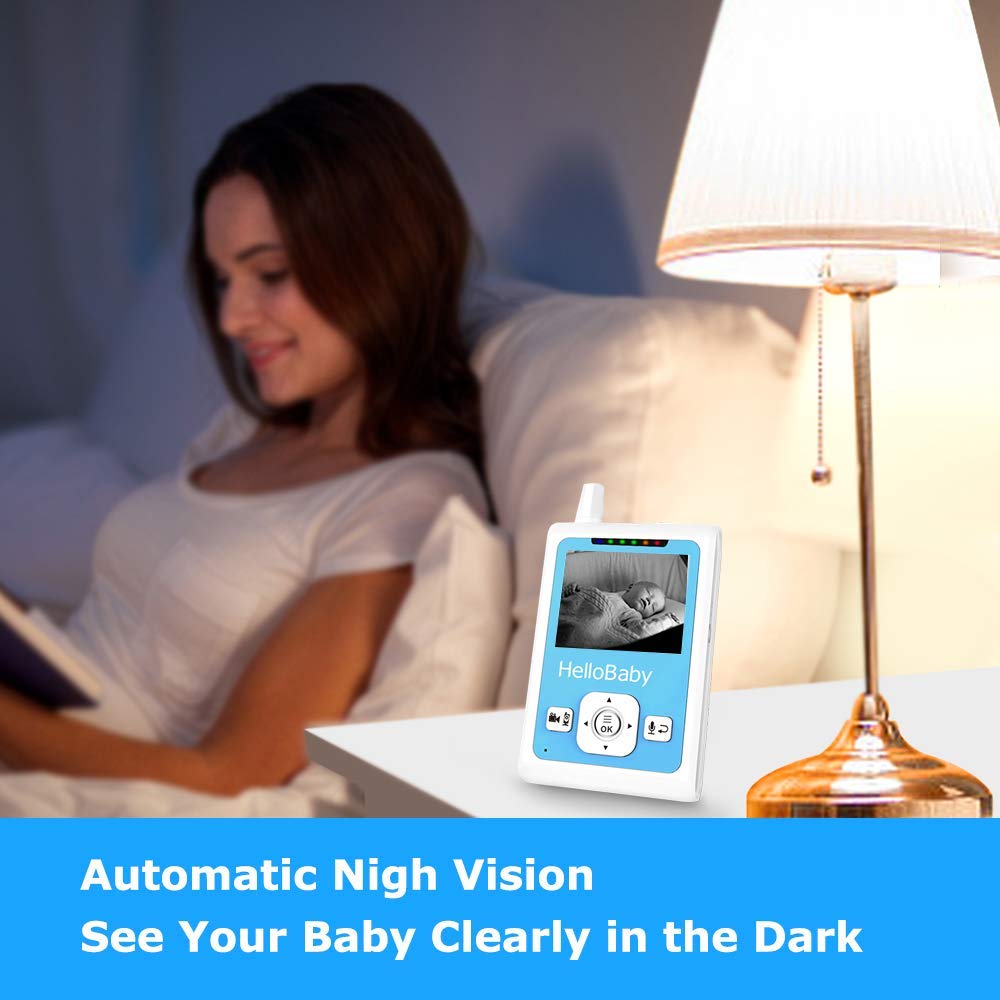Hello Baby Monitor with Motion Sensor Camera, Support Video Recording, Night Vision, Two-Way Talk Audio, Temperature Monitoring,Best Gift for New Parents