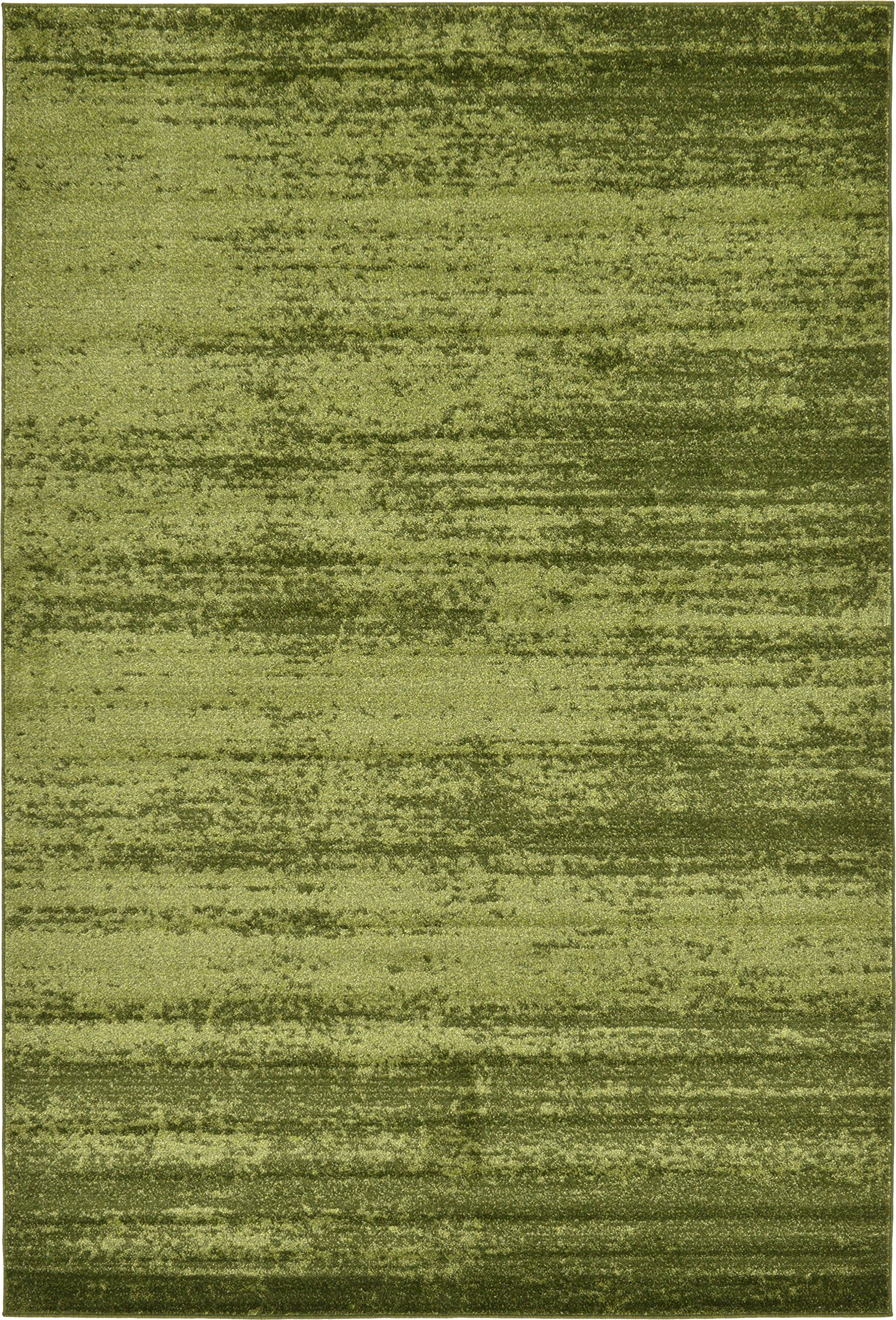 Unique Loom Del Mar Collection Area Rug - Lucille (6' 1" x 9' Rectangle, Green/ Hunter Green)