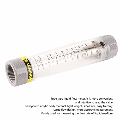 Liquid Flow Meter, Acrylic Plexiglass Tube Water Liquid Flowmeter Flow Measuring Tool LZM-40G 10-100GPM G1-1/2" or BSP Connection Used for Measuring The Flow Rate of Liquid Medium