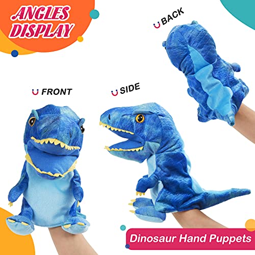 SpecialYou Plush Dinosaur Hand Puppets with Working Mouth for Imaginative Play T-rex Stuffed Toy for Toddler Kids on Christmas Halloween Birthday, 10’’