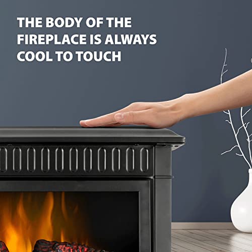 GADEN Fireplace heaters for Indoor use Logs with Lights 5 Adjustable Brightness Timer Remote Control
