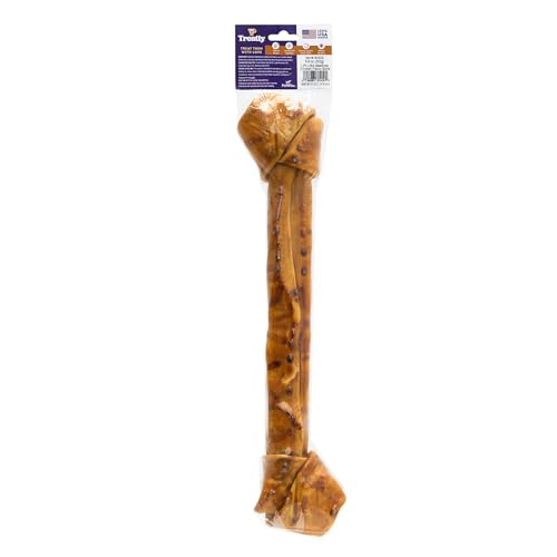 Treatly USA Beefhide Bones 15-17" Dog Chew Treats - Chicken Flavor, 1 Count/1 Pack