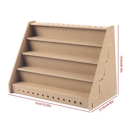 YIYIBYUS Wooden Pen Organizer - 4 Tier Wooden Storage Rack Stand Holds Acrylic Paint Bottle Model Hobby Parts US,Multi-Functional DIY Pen Holder Box, Easy Assembly, Home Office Art Supplies Organizer