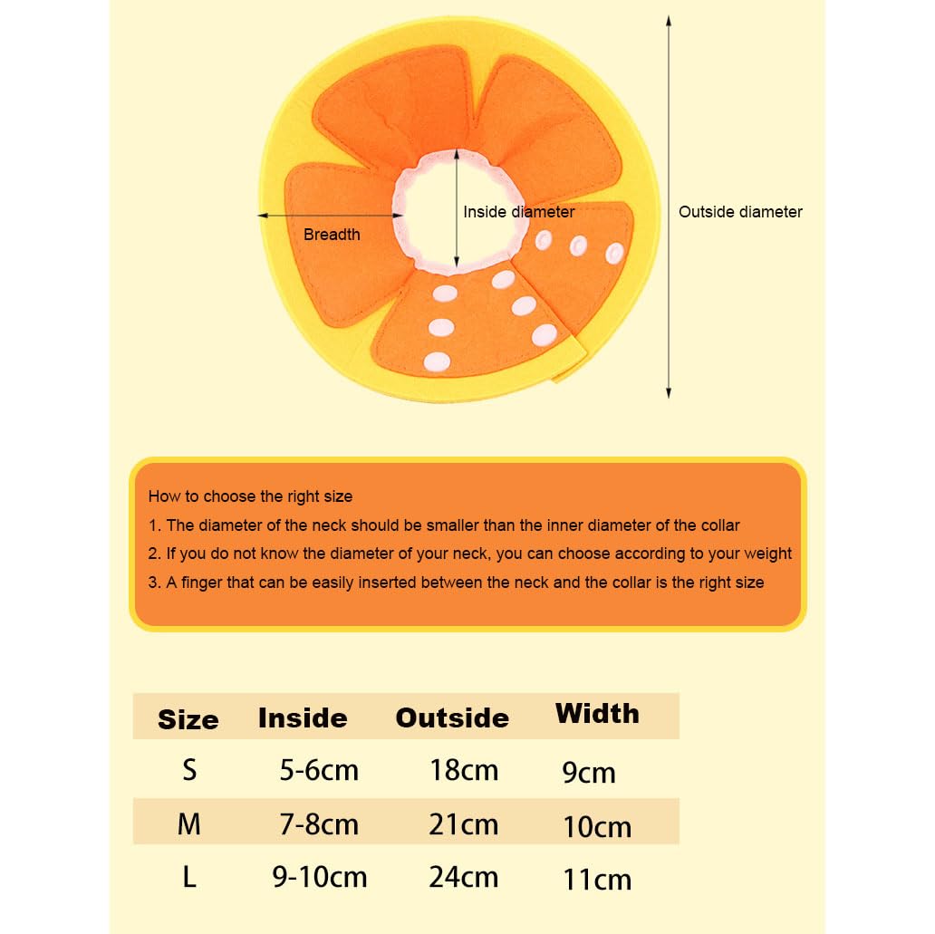 Pet Elizabeth Ring 3 PCS Fruit Series Beauty Ring Bite Ring Cat Neuter Head Cover Scratch Collar for Cats and Dogs (S)