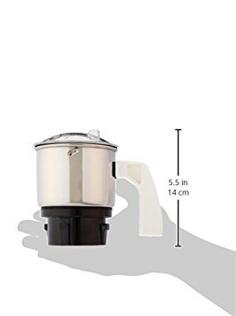 Preethi MGA 501 0.4L Chutney Jar for Eco Plus/Chef Pro and Blue Leaf, Small, Silver