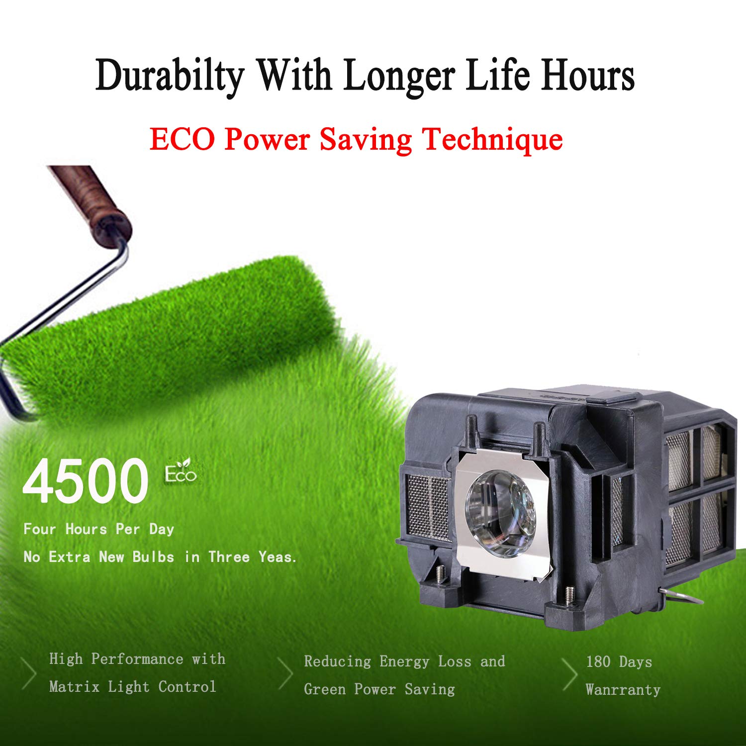 EWO'S Replacement Projector Lamp for ELPLP77 Epson Powerlite 4650 4750W 4770W Lamp Bulb Replacement