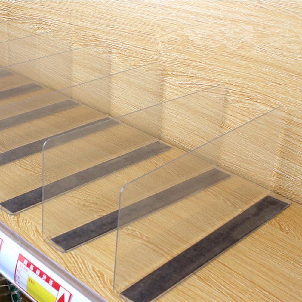 ULTECHNOVO 6pcs Shelf Divider Desk Bookshelf Trash Magnetic Shelves Clear Shelf Separators Plastic Drawer Drawers Plastic Acrylic Shelf Separators Desk Book Shelf Milk Desk Rack Partition PVC