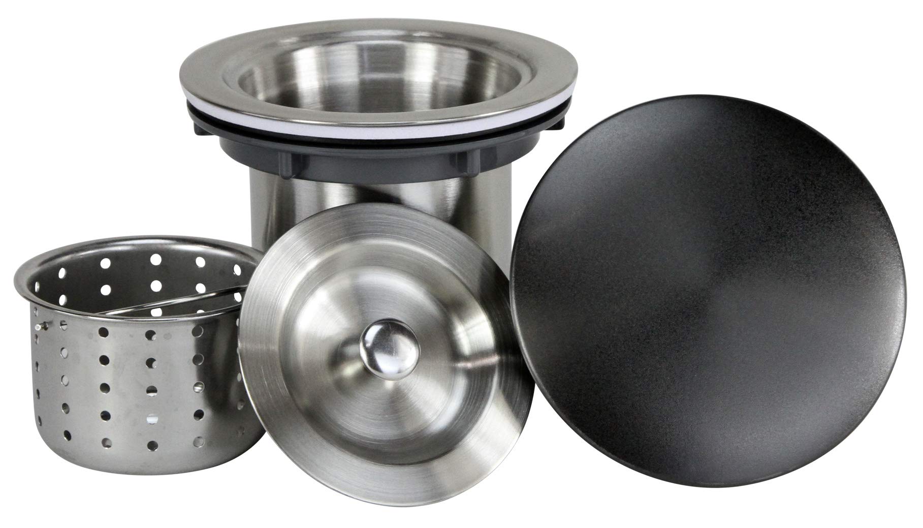 KINGSMAN ALL-IN-ONE Workstation 48 in. 16-Gauge Undermount Double Bowl Stainless Steel Kitchen Sink w/Build-in Ledge and Accessories (Galaxy Pearl Black)