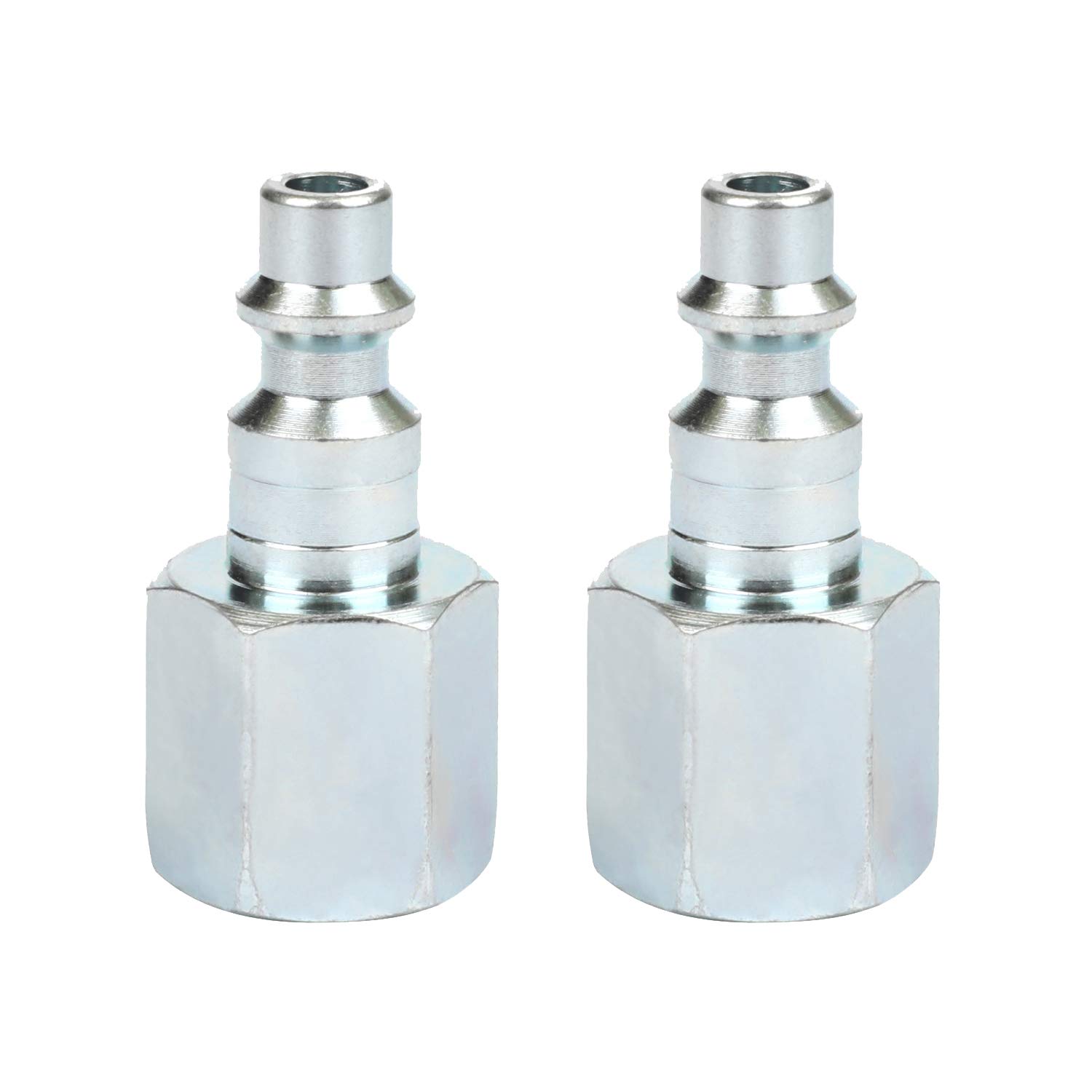 WYNNsky Industrial Air Plug Set, 1/4 Inch Body Size, 3/8 Inch NPT Female Threads, 2 Pieces Steel Air Fittings
