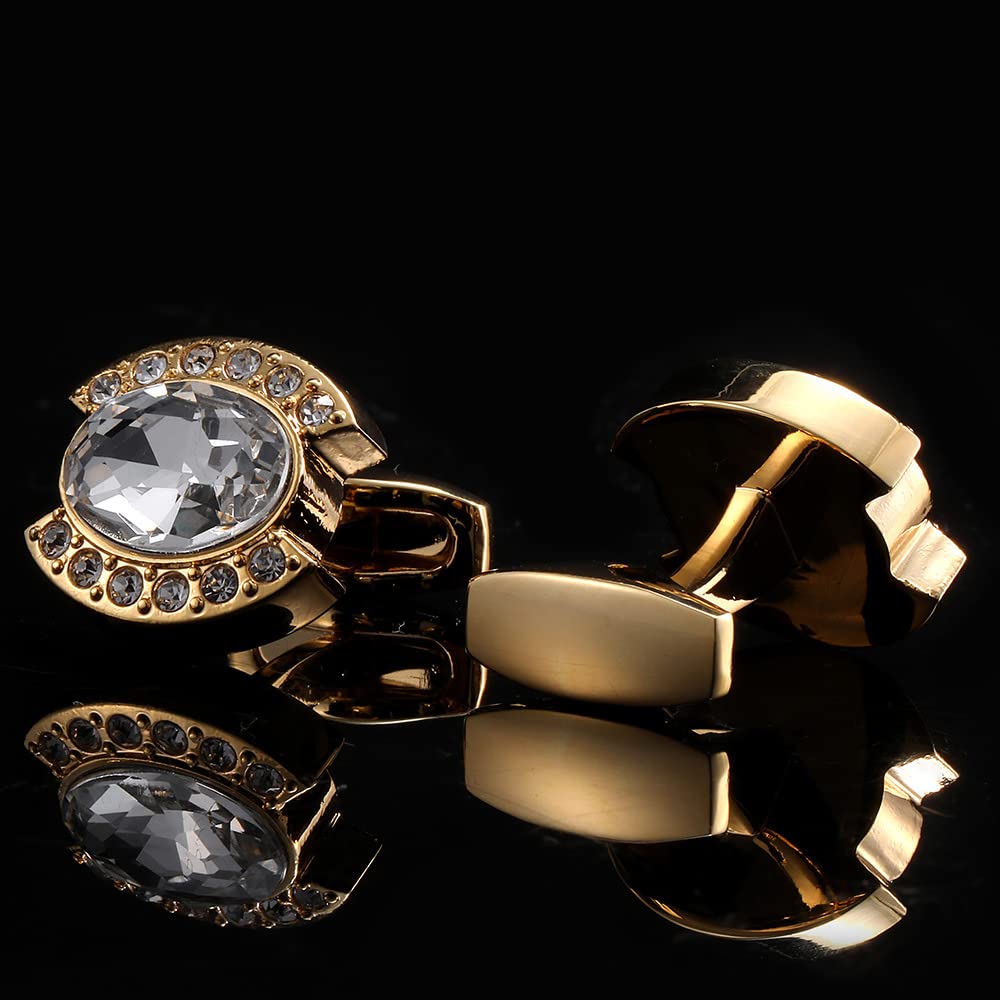 Men's Shirt Cufflinks Crystal Large Zircon Cufflinks French Shirt Sleeve Stud Buttons
