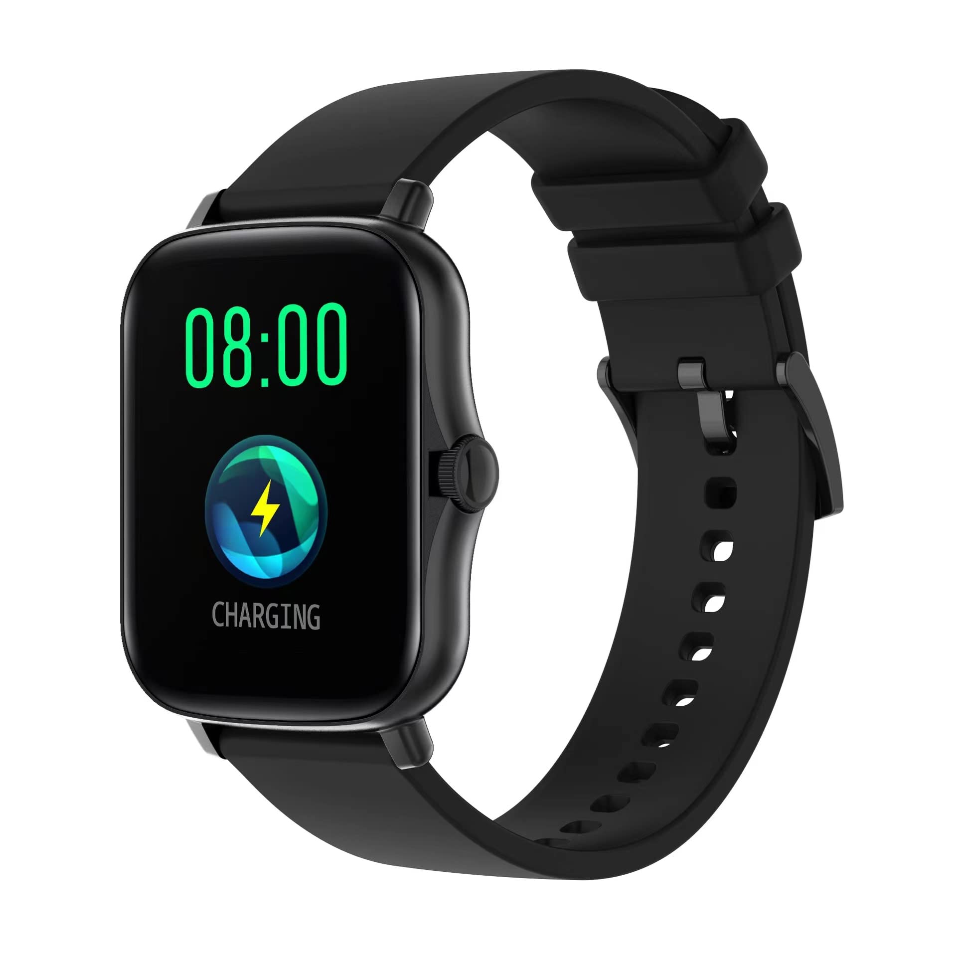 Multifunctional Bluetooth Calling Casual Smartwatch 1.7" IPS Full Touch Screen Metal Casing Custom Interface Heart Rate Blood Pressure and Sleep Detection Available for IOS&Android System (Black)