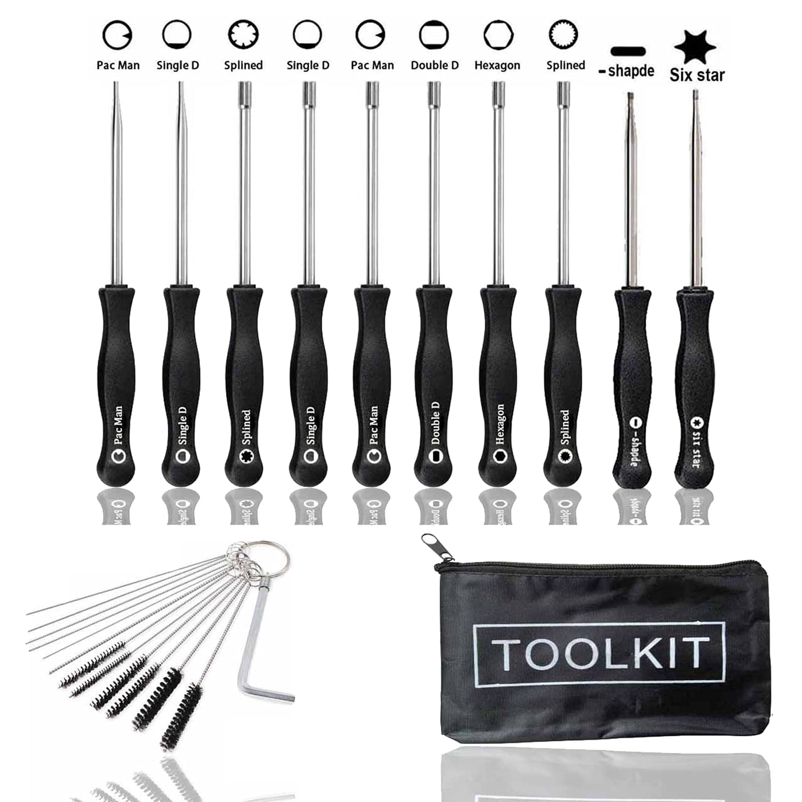 Grehge buretor Adjustment Tool Screwdriver Kit + Toolkit + Cleaning Tool for Common 2 Cycle Small Engine Poulan Husqvarna MTD Ryobi Homelite Trimmer Weed Eater Chainsaw Carb Tune up Adjusting