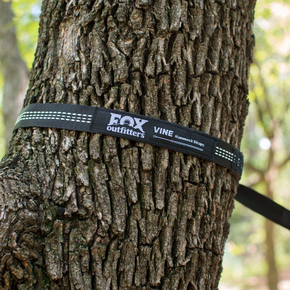 Fox Outfitters Vine Hammock Straps - Super Long 11 ft Hammock Strap Suspension System for Camping, Backpacking, Beach, Backyard Hammock Setup. Non-Stretch Polyester. Set of 2