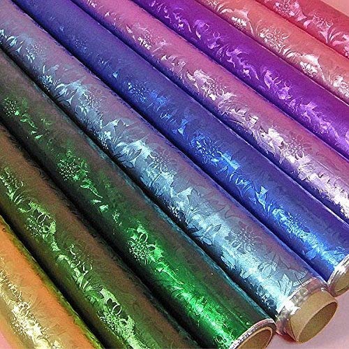 Premium Floral Foil Wrapping Paper - 20 Inches by 10 Yards (Gold)