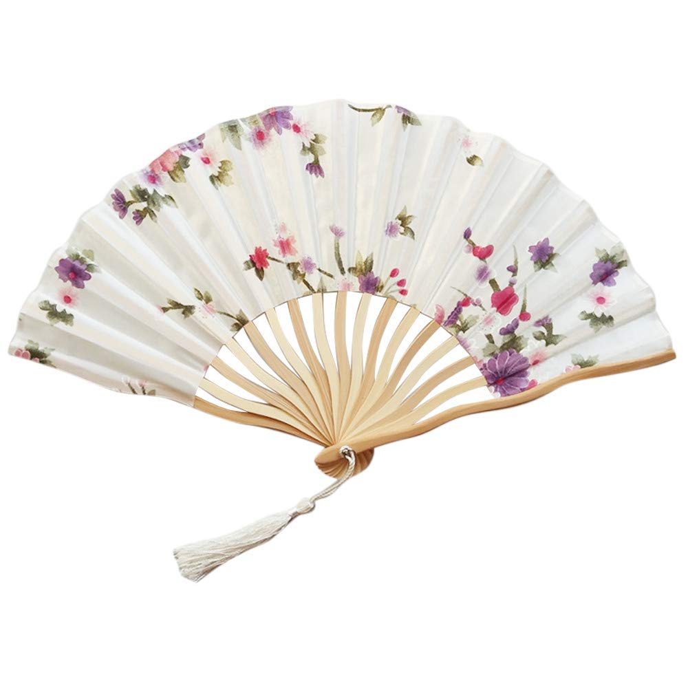 Held Hand Paper Chinese Decor Fan Party Wedding Style Fan Folding Fans Small Loud Fan (0-B, One Size)