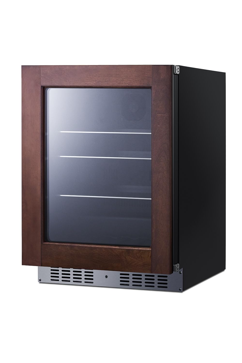 Summit Appliance AL57GPNR Commercial 24" Wide 5.0 Cu.Ft. Built-in Undercounter ADA Compliant Beverage Center with Panel-ready Glass Door, Black Cabinet, Factory Installed Lock and Digital Controls