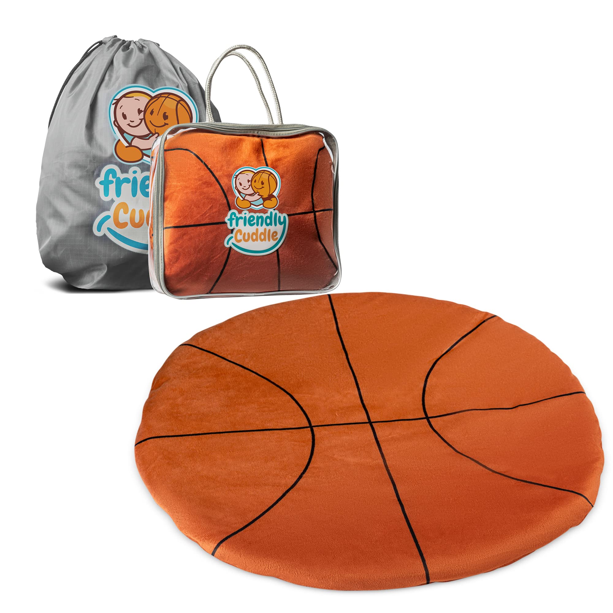 FRIENDLY CUDDLE Basketball Weighted Lap Pad for Kids 5 lbs. - Sensory Weighted Stuffed Lap Blanket for Toddlers Kids Adults with Sensory Processing Disorder - Perfect for Classroom Travel Home